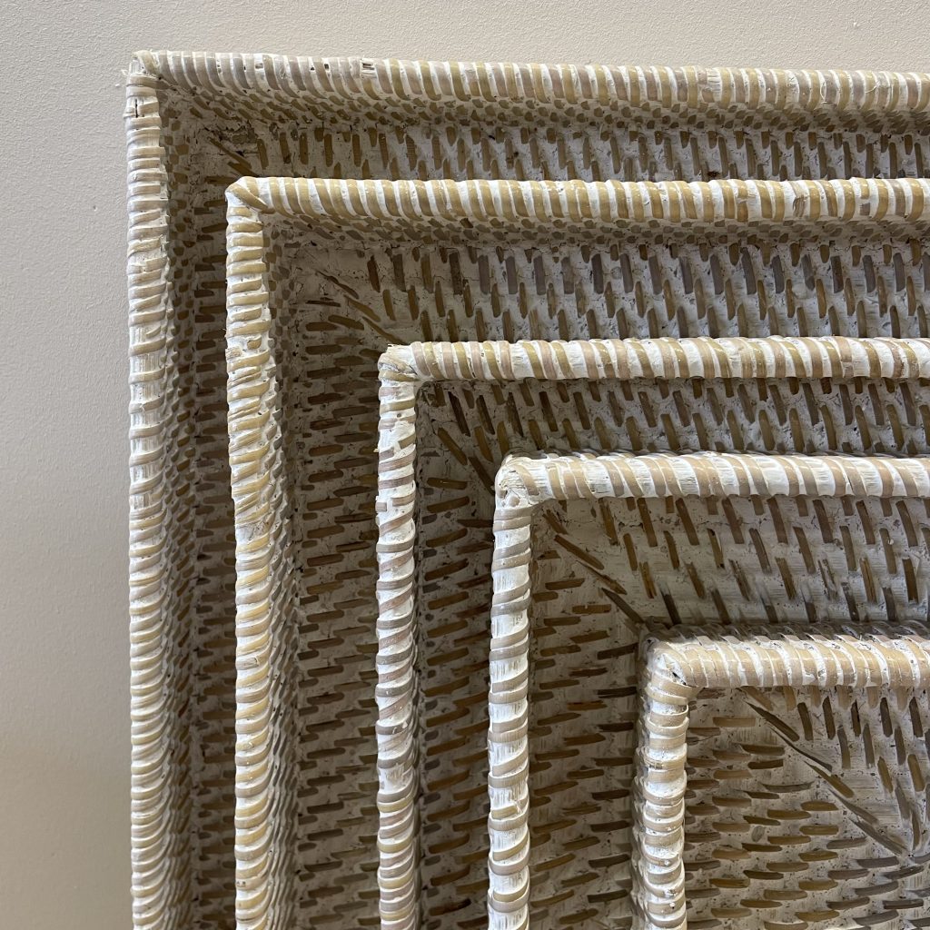Mand Plat Rechthoek White Wash - ByBazz
